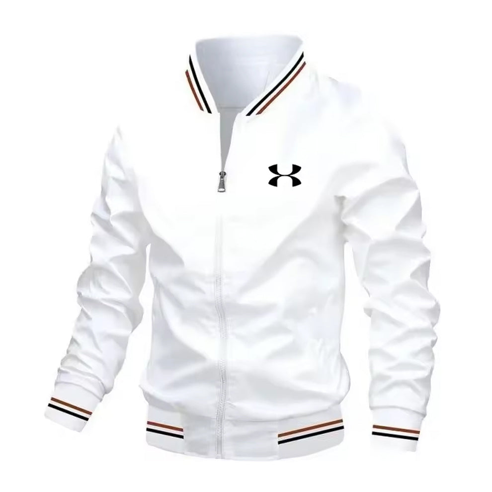 Men's Polyester Casual White Jacket | Regular Fit High Neck | Standard ...